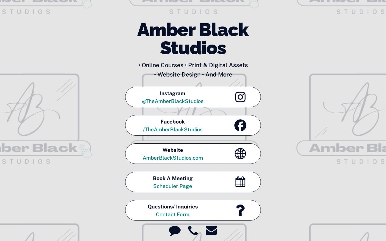 Amber Black Studios Digital Business Card